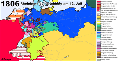 Der Rheinbund im Jahr 1806.