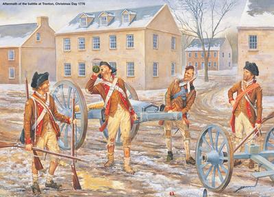 Washington's men celebrating the victory on Christmas day.