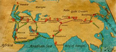Map of the Silk Road trade routes