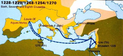 This map also includes the sixth Crusade's Route, which took place ...