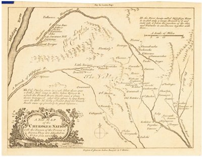 A new map of the Cherokee Nation with the names of the towns & rivers ...