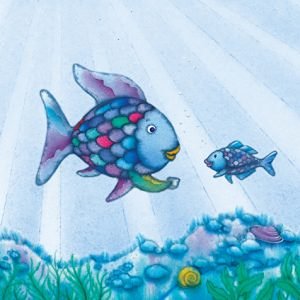 Then, Rainbow Fish shared his scales with the other fish.