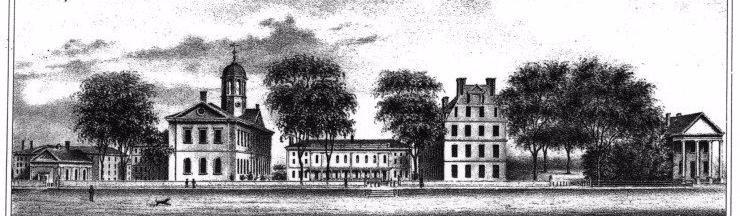 Lithograph of Harvard, 1636