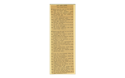 Suffrage poem from the New York Times, 'Let Her Come'