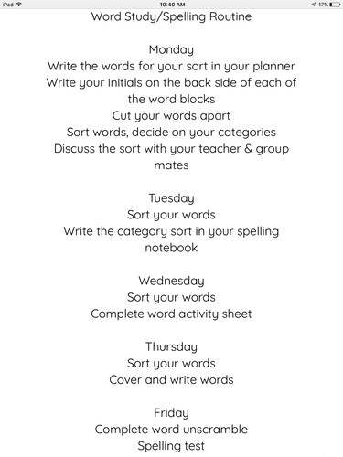 Today the kids got their new spelling words as well as a copy of their ...