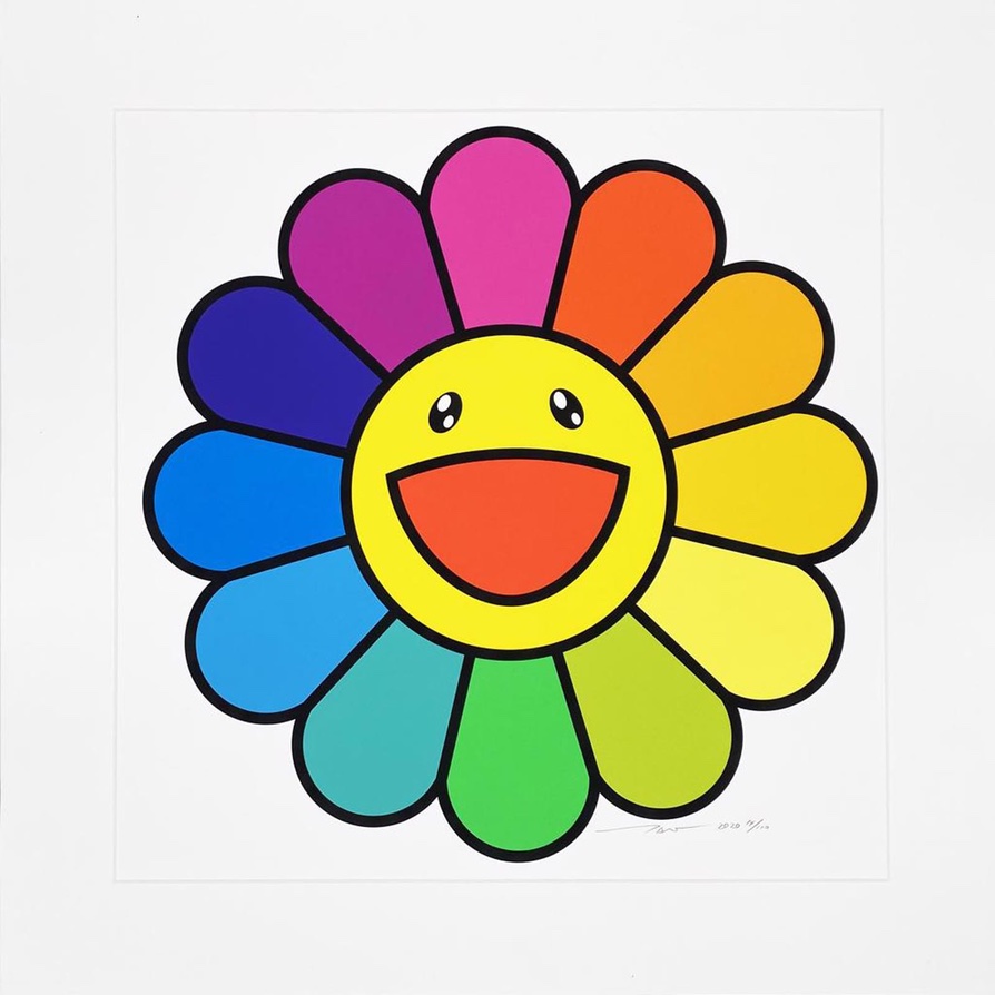 Takashi Murakami, "Smile On, Rainbow Flower!!" , 2020