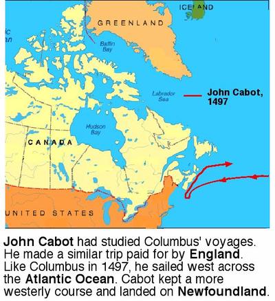 john cabot voyage route.