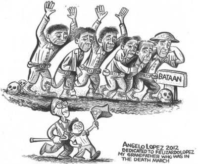 This represents the BATAAN DEATH MARCH because it shows that many died ...