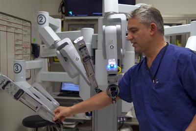 The first documented use of a robot-assisted surgical procedure ...