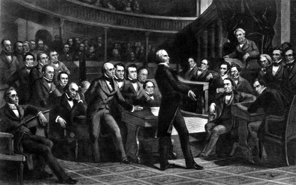 Debate among senators.