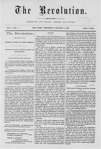First page of first issue of The Revolution, "the organ of the National ...