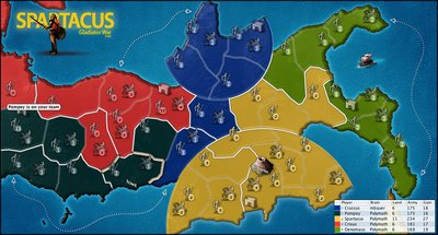 A map showing the different armies and where each traveled between battles