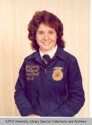 In 1982 Jan Eberly became the first female national FFA president.