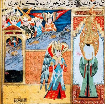 "The Angel Gabriel cleansing Mohammed's heart of impurities in ...