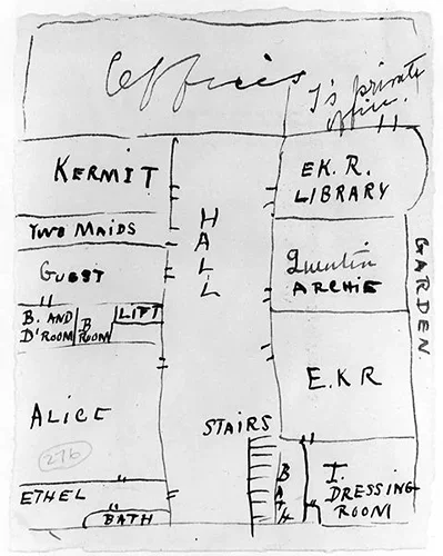 Edith Roosevelt's plan for the family rooms of the White House. Image ...
