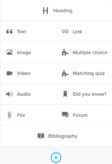 12 types of items you can add to Sutori