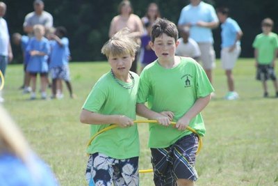 Hula hoop race on relay day at Forest Hills Elementary School (3rd grade)