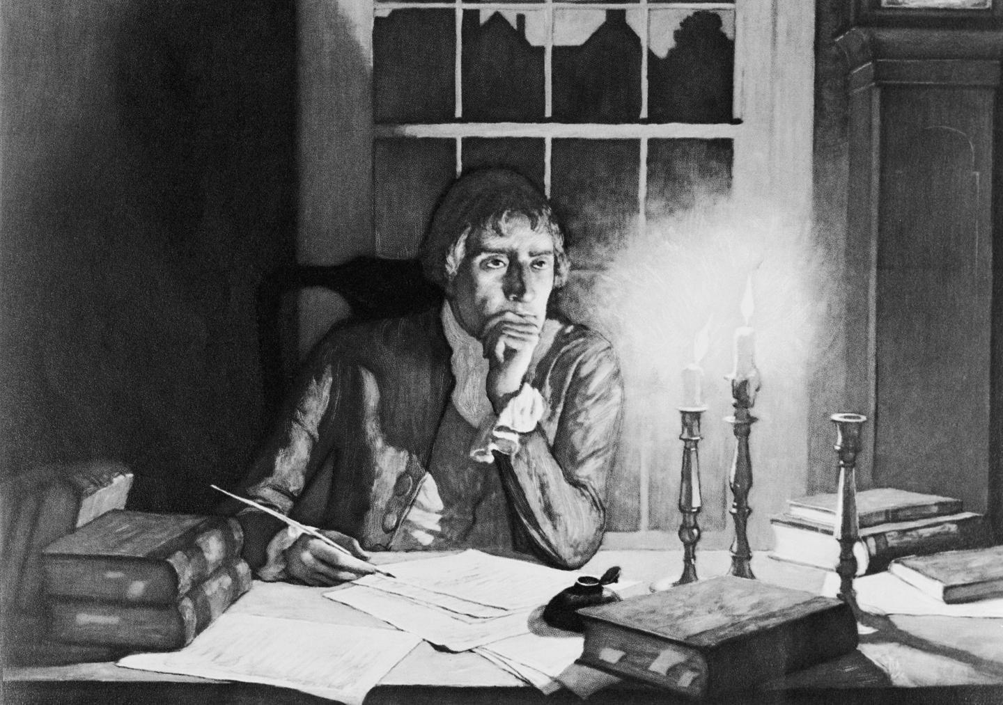 Thomas Jefferson Writing The Declaration Of Independence