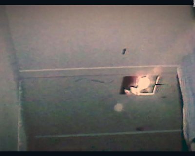 Real photo of the hole in the ceiling of the jail cell Ted escaped from