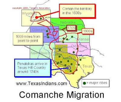 www.texasindians.com, Comanche Migration