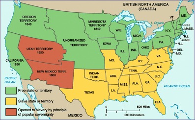 This map demonstrates the separation of the United States during the ...