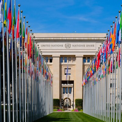 This is one of the UN's main buildings in Geneva, Switzerland. They ...