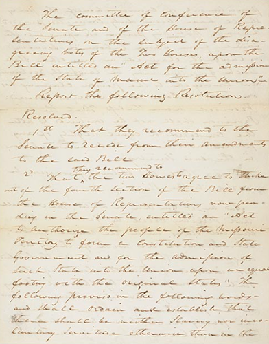 Missouri Compromise - 1820