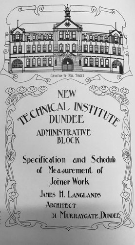 Dundee Technical College & School Art, proposed elevation to Bell ...
