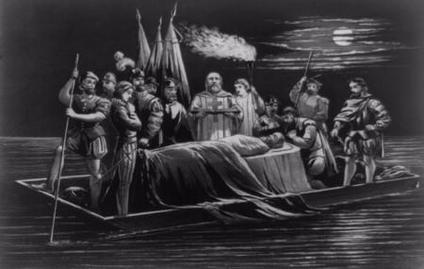 Hernando de Soto's body is sunk in the Mississippi river by his crew ...