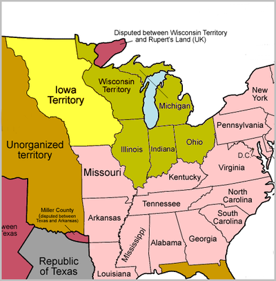 Iowa Territory Boundaries
