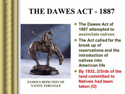 The dawes act (1887-1932)