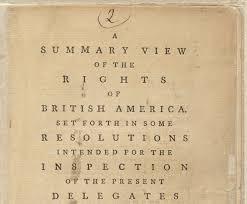 1774 Wrote A Summary View of the Rights of British America. Retired ...