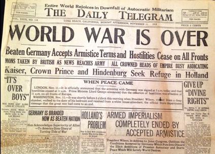 November 11 1918, world war I ends. The idea of Fascism begins.
