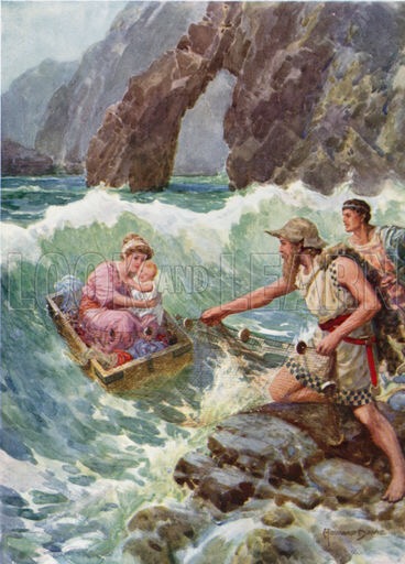 Perseus was born a demigod. His father is Zeus.