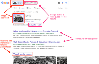 Screenshot reverse Image Search results