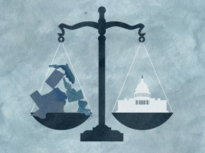 This shows the struggle between whether states or the federal ...