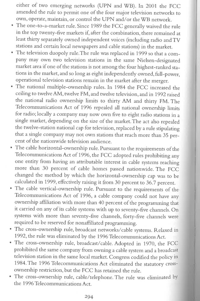 1996 Telecommunications Act: Reflected a bold shift in the goals and ...