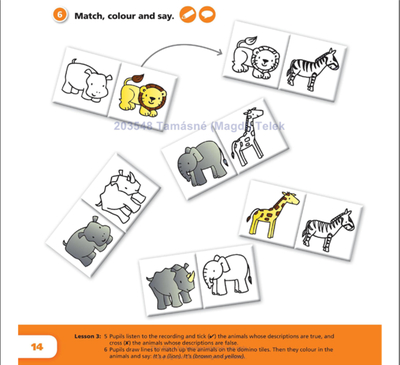 AB. p.14. ex.6. - Match, colour and say.