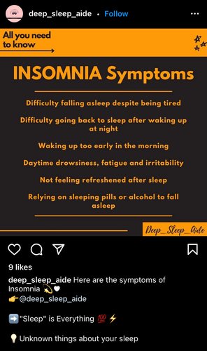 Symptoms of Insomnia