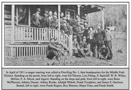 AJ Roche, Forest Ranger, St Joe Forest, ID. Standing on lower step, 3rd ...