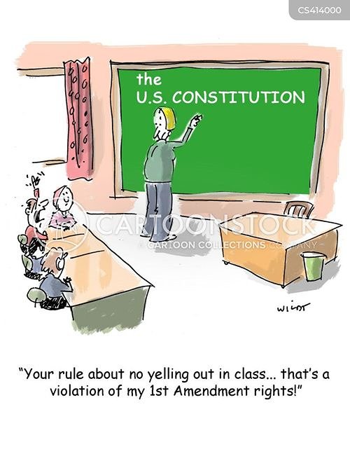 As the 1st Amendment protects the freedom of speech, this cartoon has a ...