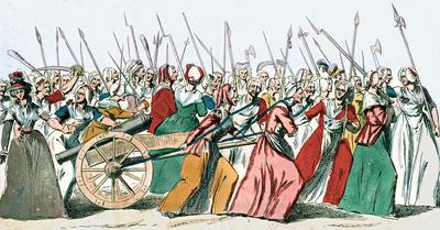 drawing of women's march on versailles