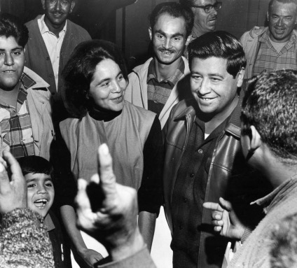 Dolores Huerta and Cesar Chavez among members of NFWA. Courtesy of ...