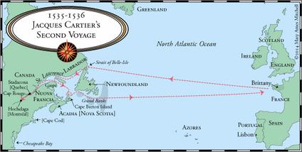 1535- Cartier sails for a second time for France to find the Northwest ...