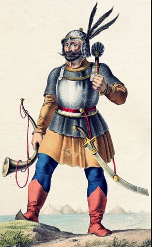 Lehel ábrázolás, a kürttel.