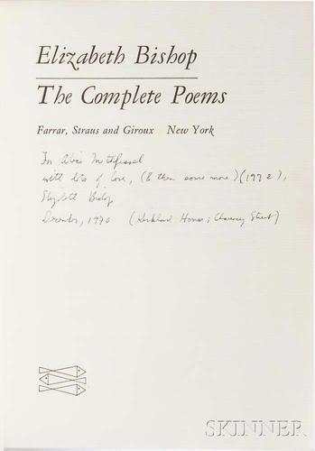 One of the original printings of The Complete Poems, signed by Bishop ...