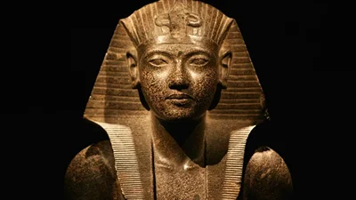A bust of Pharaoh Menes (aka Pharaoh Narmer) from Ancient Egypt.