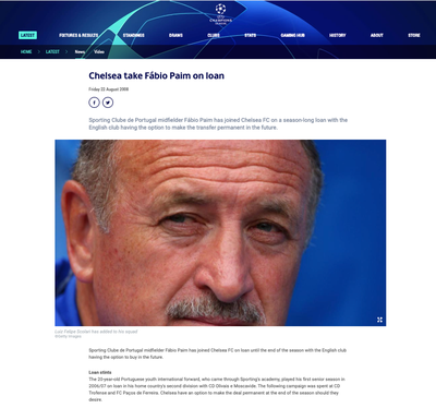 22 de Agosto 2008 - 20 Anos - Champions League - "Chelsea take Fábio ...