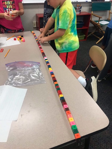 Practice measuring objects in the classroom using unifix cubes!