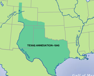 The Texas Annexation of 1845 gave the US the states of Texas, as well ...